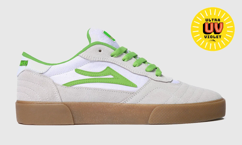 Lakai Cambridge x Yeah Right Skate Shoes White/ UV Green Suede – Lariatt